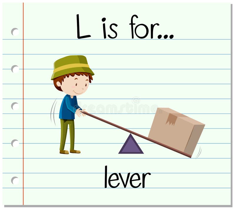 Flashcard Letter L is for Lever Stock Vector - Illustration of ...