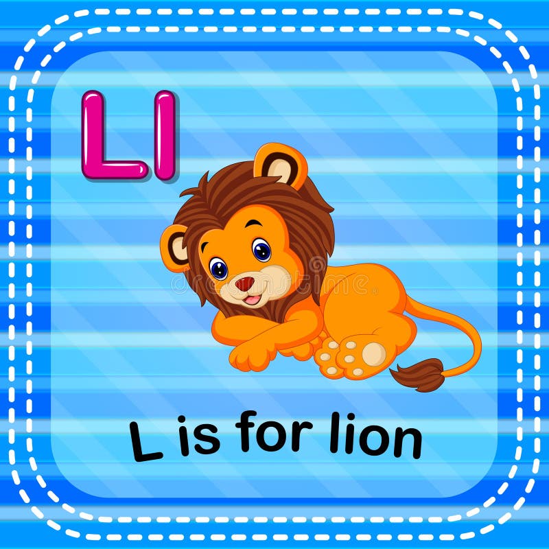 Flashcard Letter L is for Lion Stock Vector - Illustration of clip ...
