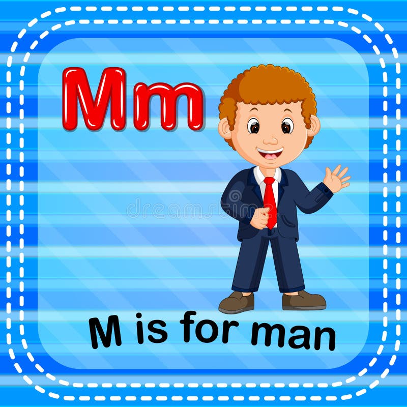 Flashcard Letter M is for Man Stock Vector - Illustration of vobabulary ...