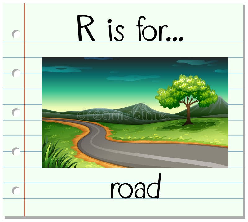 Flashcard Letter R is for Road Stock Vector - Illustration of ...