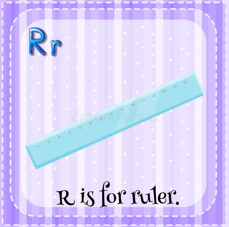 Flashcard Letter R is for Ruler Stock Illustration - Illustration of ...