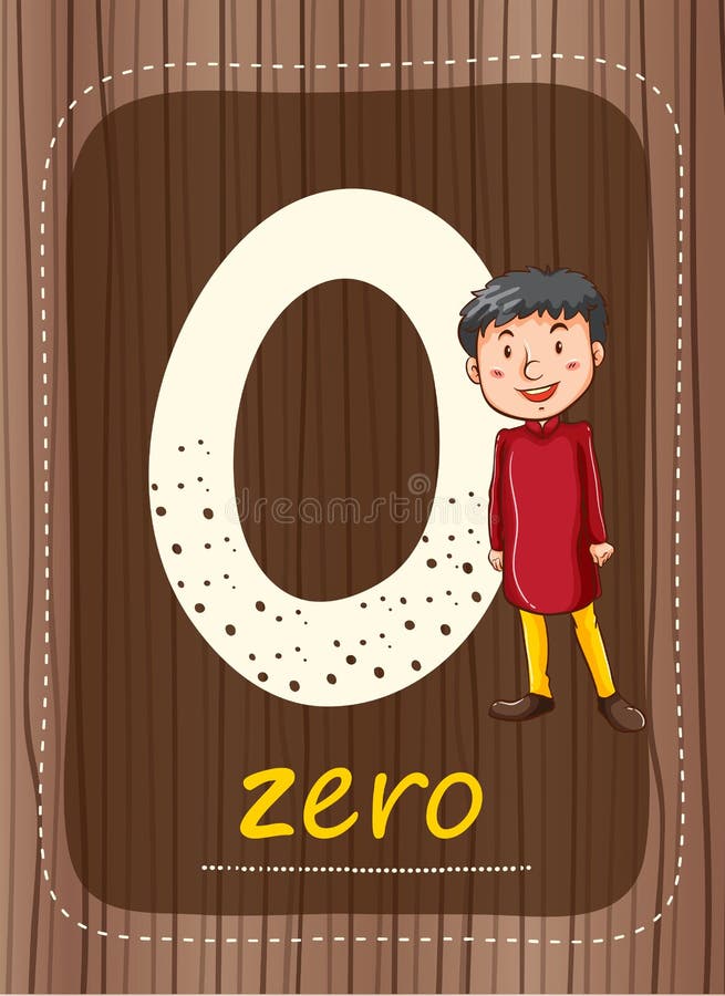 Flashcard Number 0 with Number and Word Stock Vector - Illustration of ...