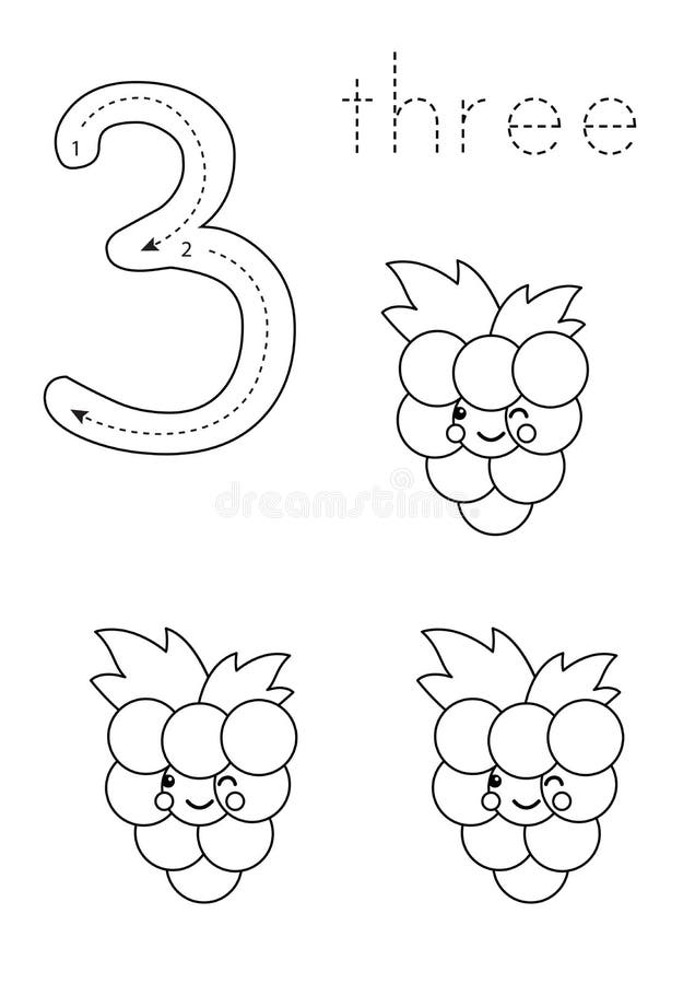 Flashcard Number 3 with Three Children in the Park Stock Vector ... Flashcard Number 3 with Three Children in the Park Stock Vector ...