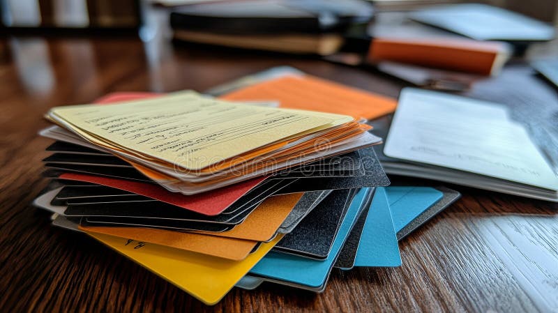 Flashcard Review: a Stack of Flashcards with Key Terms and Definitions Stock Image - Image of ...