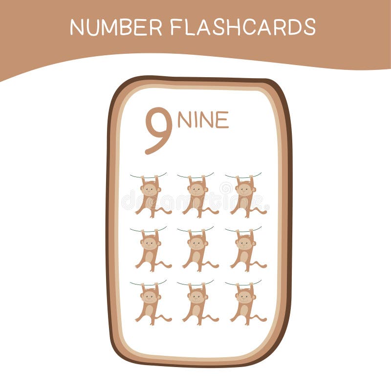 Cute Number Flashcards with Sea Animals Set. English Counting 1 To Ten ...