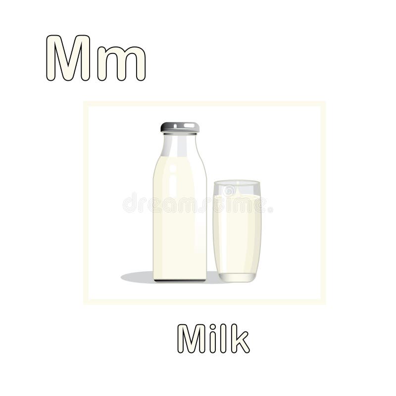 Flashcards Milk for Learning Alphabet Stock Illustration - Illustration ...