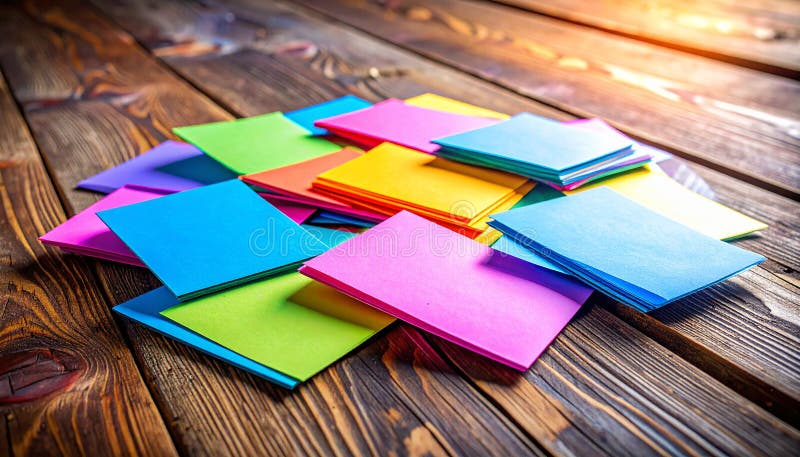 Flashcards Spread Across Wooden Table. Back To School Concept ...