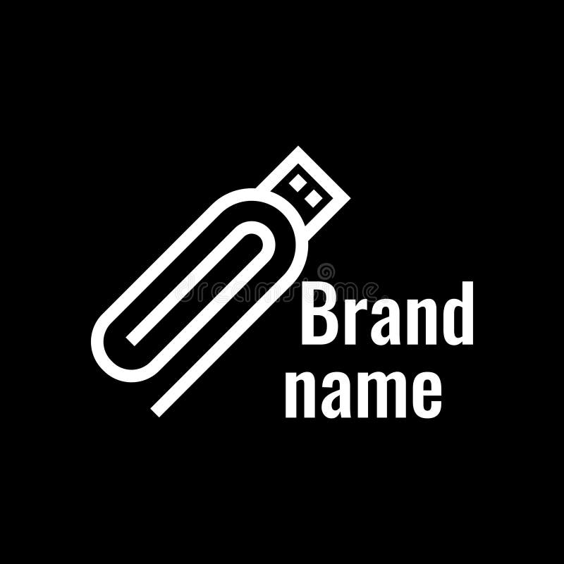 Flashdisk Paper Clip Logo Vector Template Stock Vector - Illustration ...