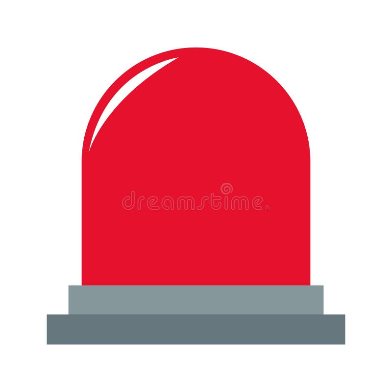 Car Red Flasher Light Sign Isolated. Vector Illustration Stock Vector ...