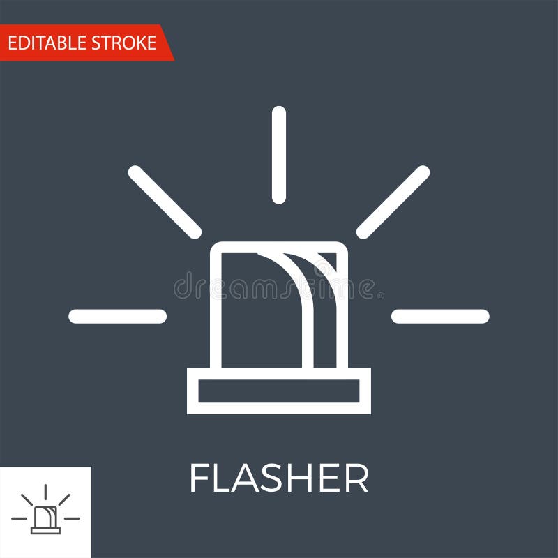 Flasher Vector Icon Sign Symbol Stock Vector - Illustration of lamp ...