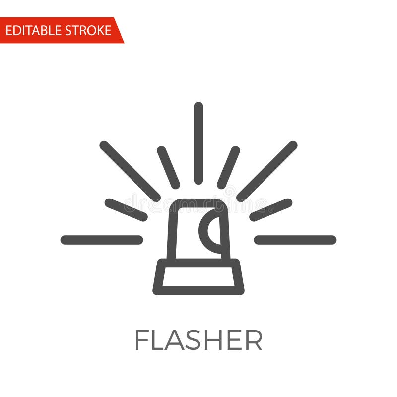 Flasher Vector Icon stock vector. Illustration of flat - 98736859