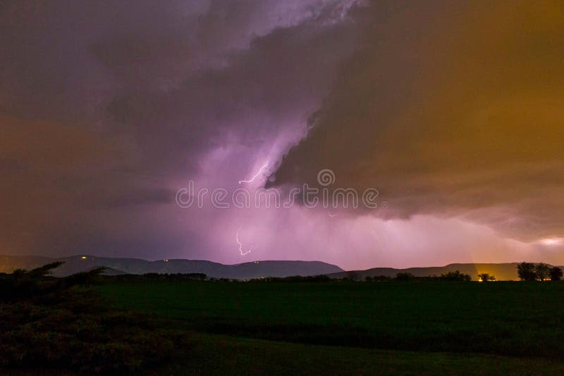 Flashes in the Cloud in a Thunderstorm Stock Image - Image of bolt ...