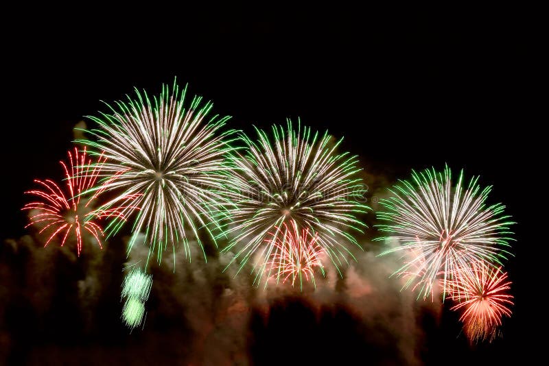 Flashes of Colorful Festive Fireworks Stock Image - Image of fireworks ...