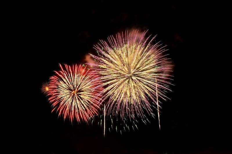 Flashes of Colorful Festive Fireworks Stock Image - Image of fireworks ...