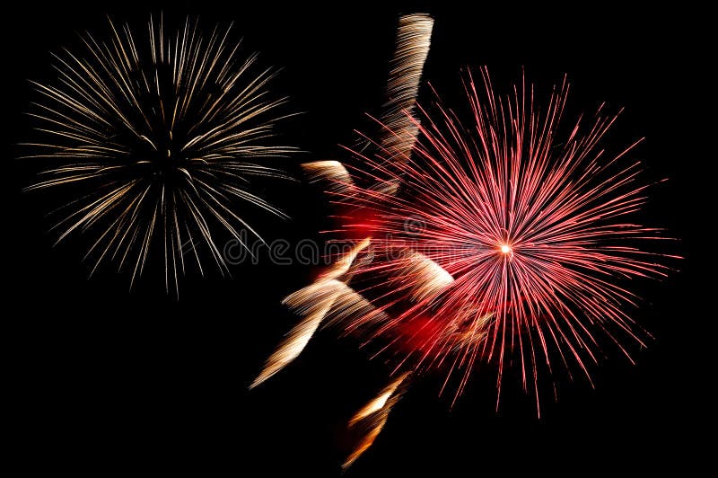 Flashes of Red and Gold Festive Salute Stock Image - Image of color ...