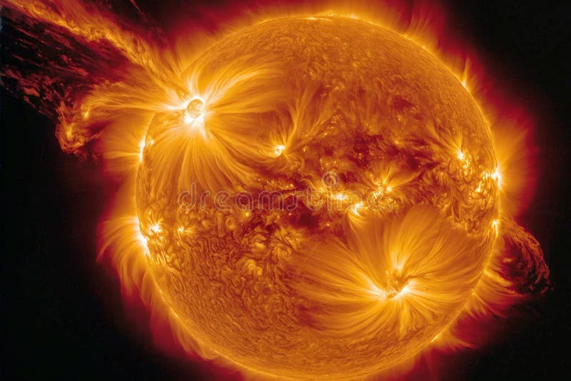Flashes, Storms on the Sun in Space. Solar Flares is a Sudden Flash of ...