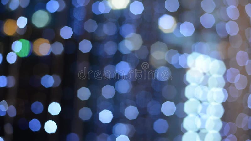 Flashing Blue Glitter Lights, Defocused Light Reflections Loopable ...