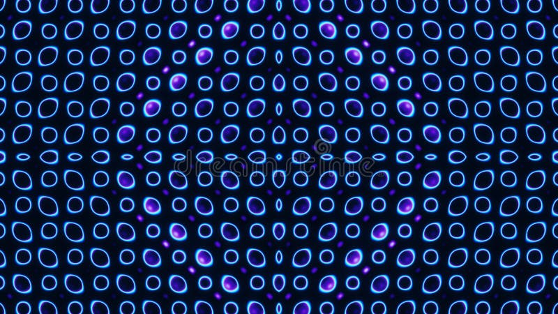Flashing Blue Neon Wave on Black Background with Circles Stock Video ...