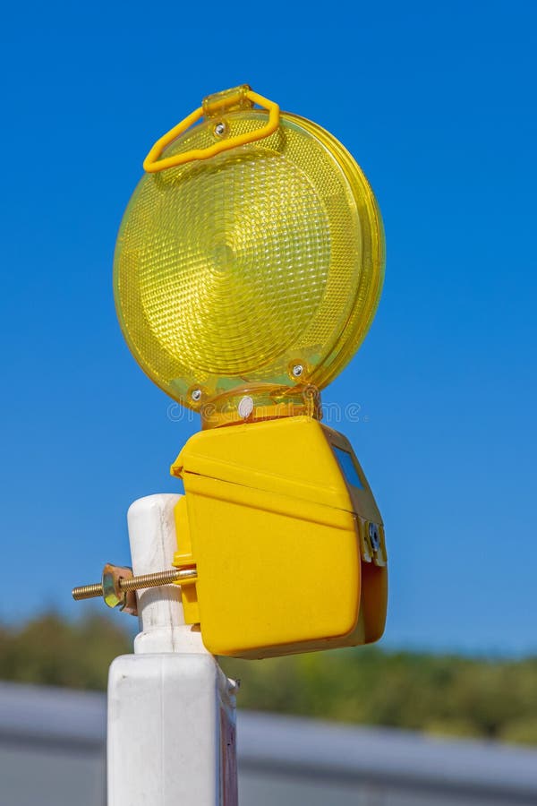 Flashing Construction Light Stock Image - Image of site, warning: 236367895