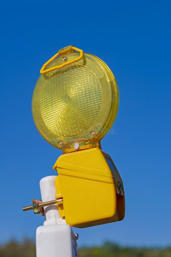 Flashing Construction Light Stock Image - Image of site, warning: 236367895