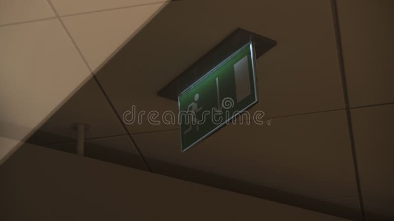 Flashing Green Emergency Exit Sign. Stock Video - Video of sign, secure ...