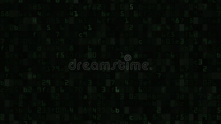 Random Green Text and Numeric Symbols on a Computer Screen, 3D Rendering Stock Image - Image of ...