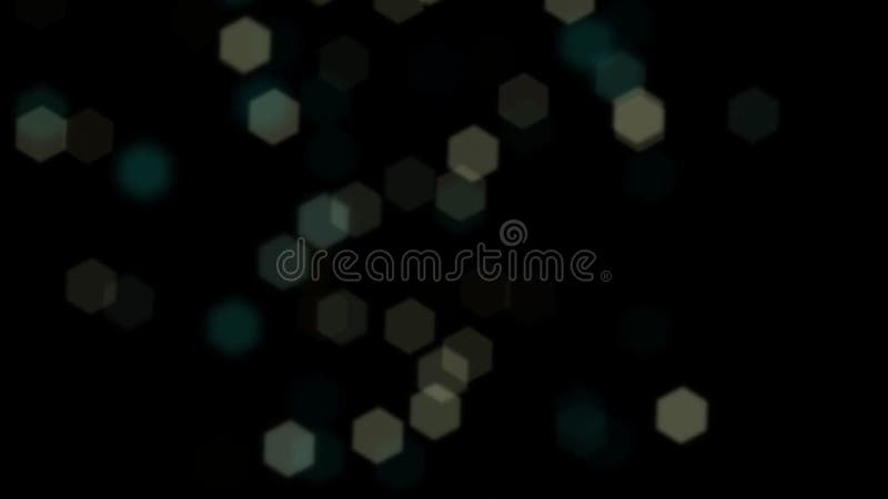 Flashing Lens Hexagon Flying Around on a Black Background Stock Video ...