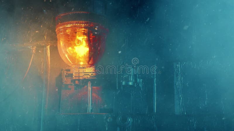 Flashing Light Outside Building in Snowfall Stock Video - Video of ...