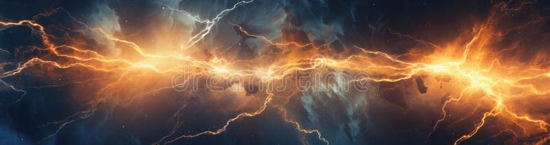 Flashing Lightning. Concept of Weather, Natural Disasters, Storms ...