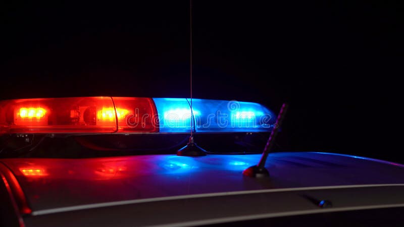 Police Lights in Flashing at Night Stock Footage - Video of enforcement ...