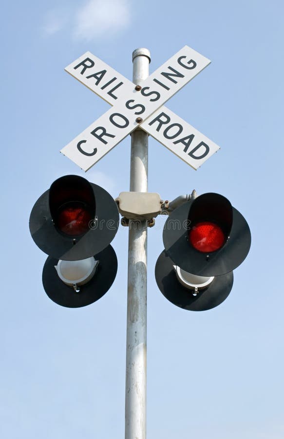 Flashing Railroad Lights stock image. Image of pole, railroads - 6691345