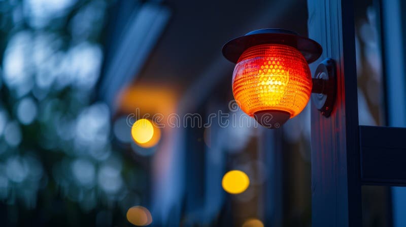A Flashing Red Beacon Atop the Building Indicating a Potential Danger ...