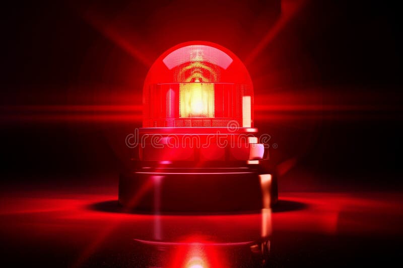Flashing Red Siren Light Isolated on Isolated Background. Stock ...