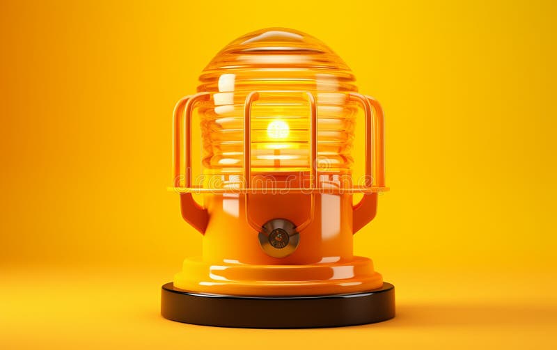 Flashing Signal Light on a Yellow Background -Generative Ai Stock ...