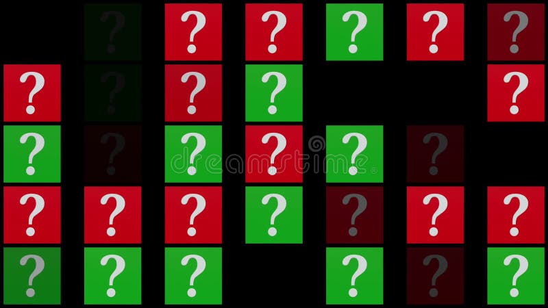 Flashing Squares with Question Marks in Green and Red Stock Video ...
