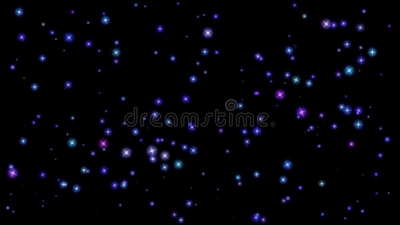 Flashing Stars, Starry Sky, Appear and Disappear on a Black Background ...