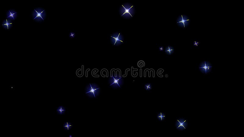 Flashing Stars, Starry Sky, Appear and Disappear on a Black Background ...