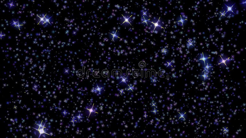 Flashing Stars, Starry Sky, Appear and Disappear on a Black Background ...