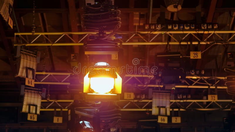 Flashing Studio Lights Equipment on the Ceiling of Stock Video - Video ...