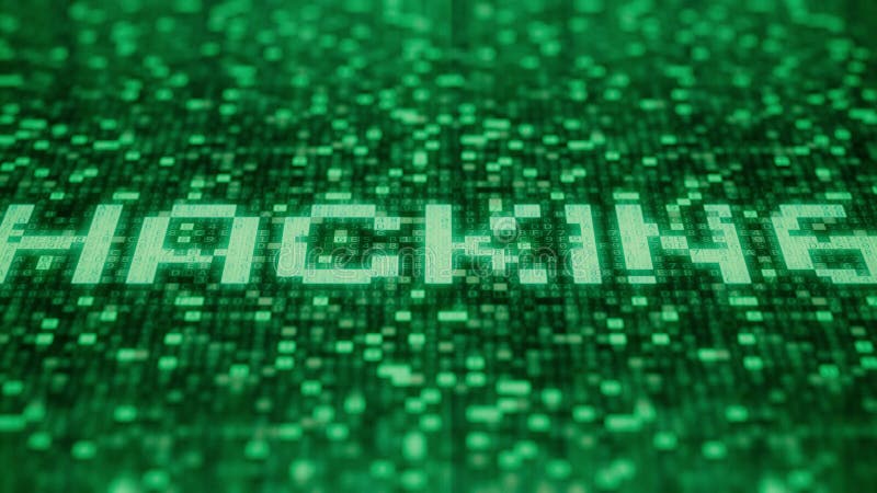 Green Hexadecimal Code Fragments on Black Background Stock Illustration ...