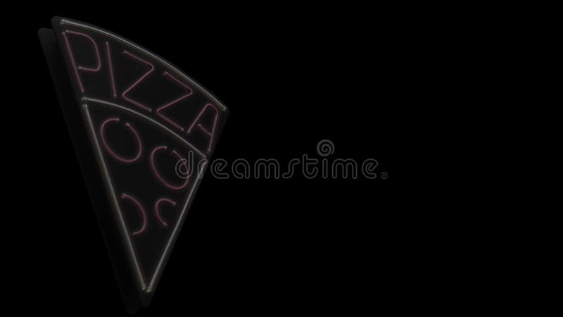 Flashing Triangular Neon Pizza Sign Stock Video - Video of isolated ...