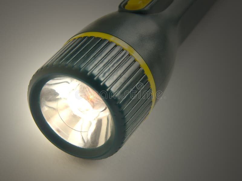 Flashlight on table stock photo. Image of bulb, bright - 883826