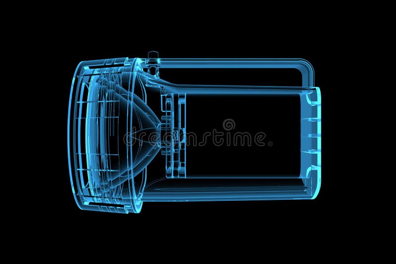 Flashlight 3D X-Ray Blue stock illustration. Illustration of ...