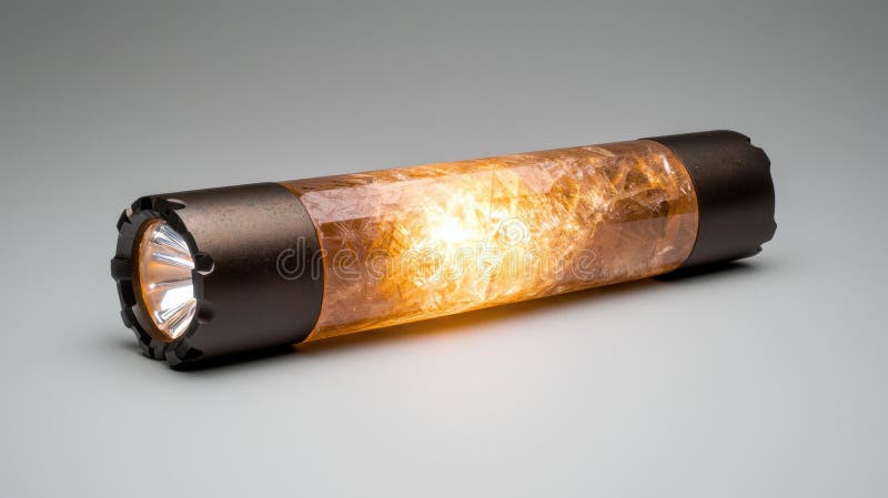Flashlight with Amber-colored Crystal Body Stock Illustration ...
