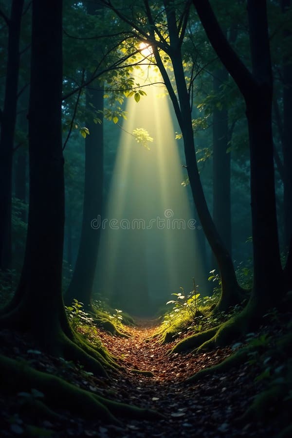 Flashlight Beam Cuts through a Dense Thicket of Branches Glow Thicket ...