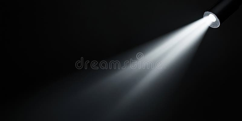 Flashlight Beam in Dark Room Stock Illustration - Illustration of ...