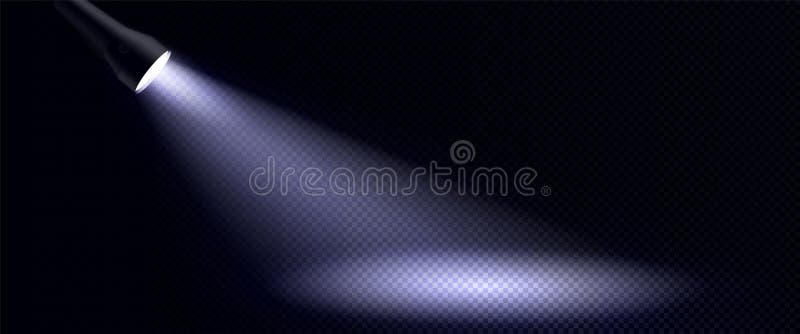 Flashlight Beam Effect with Bright White Ray Stock Illustration ...