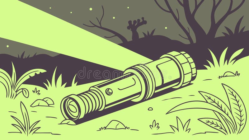 Flashlight Beam on Ground in Dark Forest, Vector Design Generative AI ...