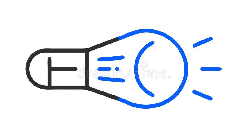 Flashlight Beam on Icon for Light Illumination Search, Vector Design ...