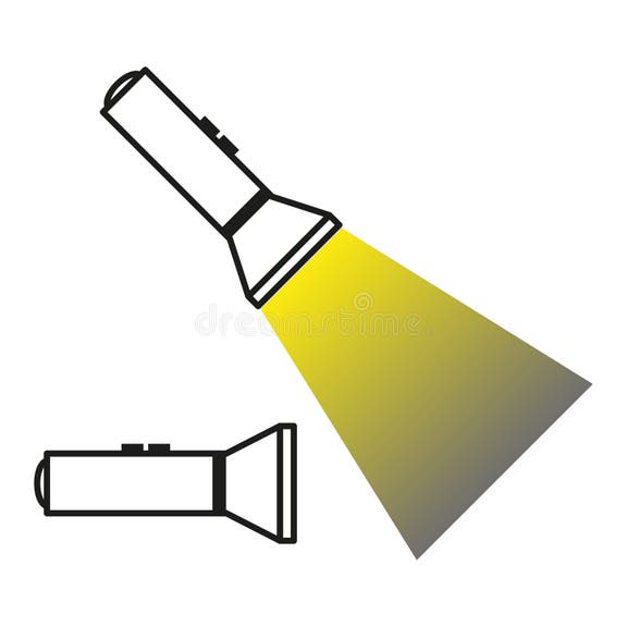 Flashlight Beam Icon. Light Source Symbol. Illumination Tool Vector ...